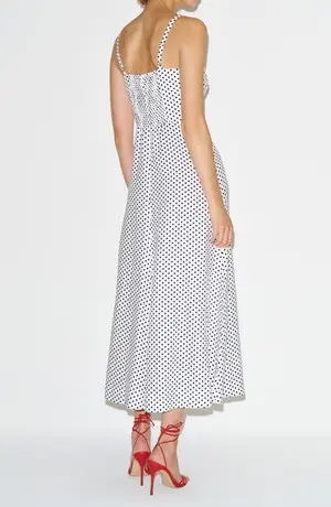REFORMATION Sabine Polka Dot Linen Dress