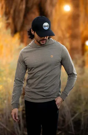 TENTREE Hooded Long Sleeve Top - Timber Heather