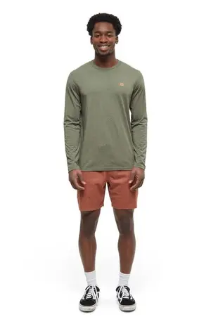 TENTREE Baker Long Sleeve Henley Shirt - Deep Olive Heather