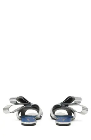 LANVIN Cadeau Mule Flats In Metallic Leather