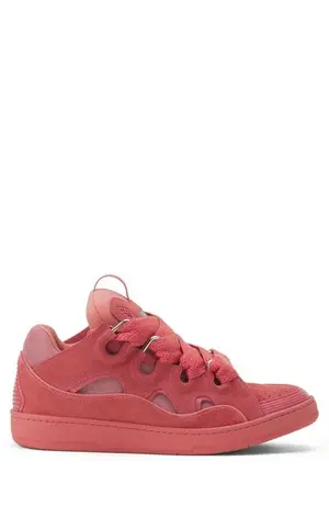 LANVIN Curb Monochrome Suede Sneakers - Quartz