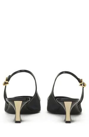LANVIN Nocturne Slingback In Mesh And Patent Leather