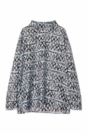 LANVIN High-neck Printed Silk Top