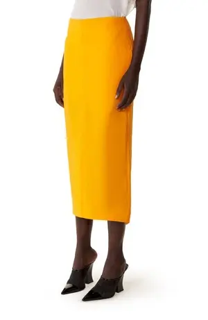 LANVIN Asymmetrical Midi Skirt In Paper And Viscose