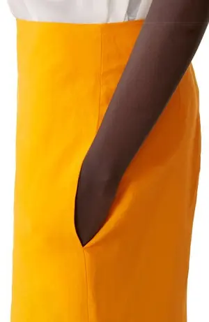 LANVIN Asymmetrical Midi Skirt In Paper And Viscose