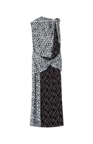 LANVIN Printed Silk Patchwork Dress