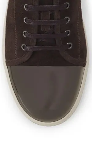 LANVIN Dbb1 Patent Leather And Suede Sneakers - Brown
