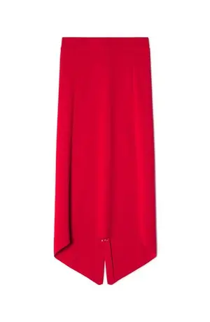 LANVIN Merino Wool Buttoned Long Skirt