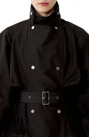 LANVIN Bi-material Trench Coat In Silk Faille And Charmeuse