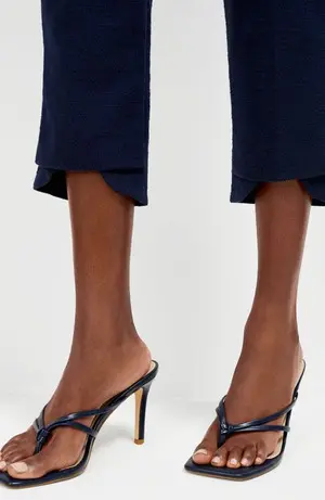 Trina Turk Cropped Button-hem Kick Flare Pants - Indigo