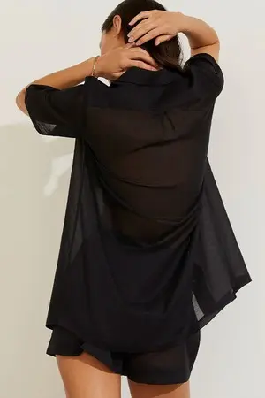 NEGATIVE UNDERWEAR Island Short Sleeve Shirt - Black