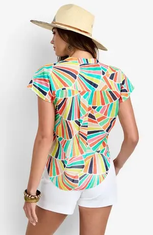 Trina Turk Printed Cotton Voile Blouse