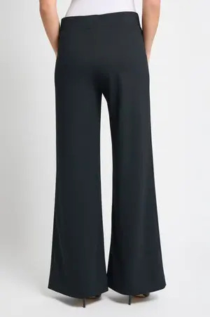 Ming Wang Stretch Deco Crepe Wide-leg Pants