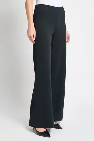Ming Wang Stretch Deco Crepe Wide-leg Pants