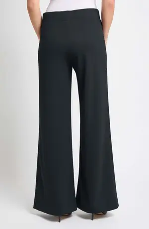 Ming Wang Stretch Deco Crepe Wide-leg Pants