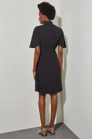 Ming Wang Wrap Dress With Butterfly Sleeves