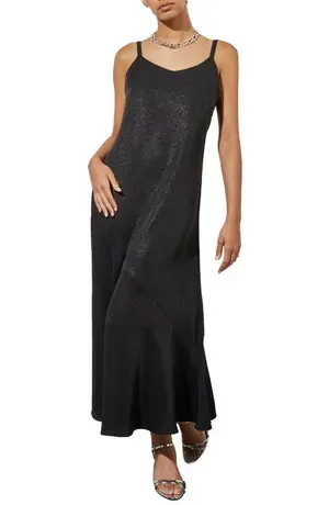 Ming Wang Shimmer Woven Midi Dress