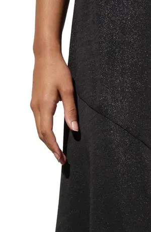 Ming Wang Shimmer Woven Midi Dress