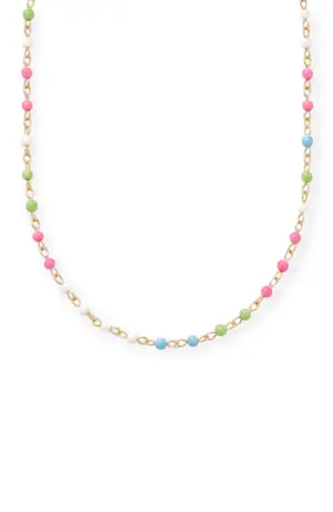 CUFFED BY NANO 14k Filled Enamel Beaded Necklace - Gold