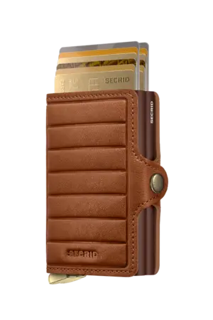 SECRID Premium Twinwallet+ Embossed Lines - Cognac