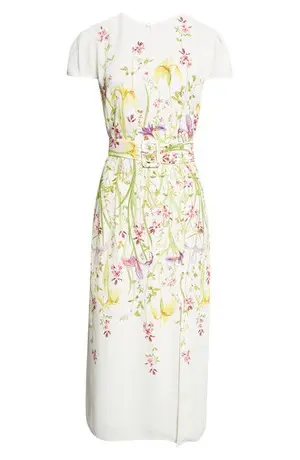 REISS Lyra Floral Print Crepe Maxi Dress