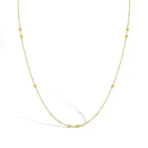 IN SEASON JEWELRY 14k Over Sterling Silver Double Satellite Beaded Necklace - Gold