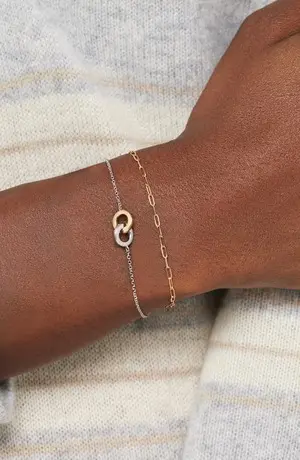 ANA LUISA Solid Duo Links Bracelet - Silver