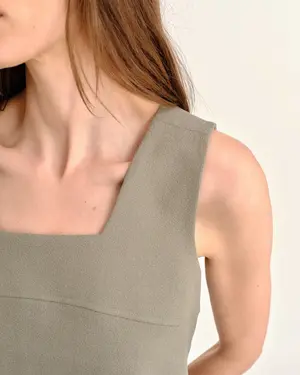 CARTOLINA James Pebbled Crepe Tank - Moss