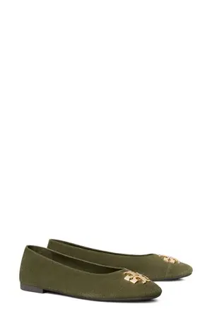 Tory Burch Charlie Cap Toe Ballet Flat - Leccio/gold