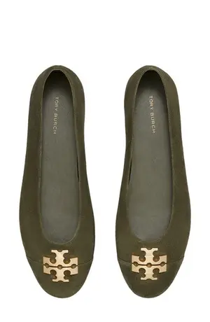 Tory Burch Charlie Cap Toe Ballet Flat - Leccio/gold