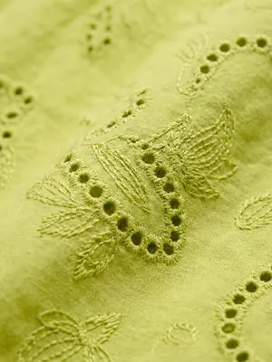 CARTOLINA Selwin Eyelet Mini Dress - Chartruese