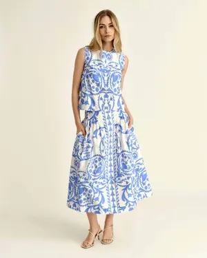 CARTOLINA Linda Printed Shell - Provence Blue
