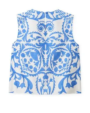 CARTOLINA Linda Printed Shell - Provence Blue