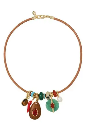 ROXANNE ASSOULIN Multicharm Leather Collar Necklace
