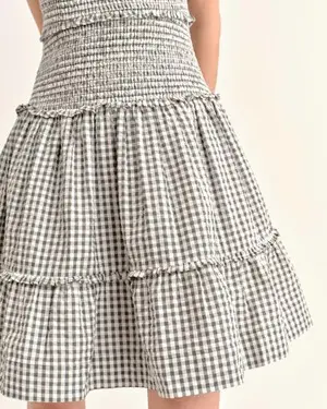 CARTOLINA Rhett Gingham Smocked Mini Dress