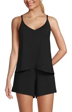 LANDS' END Tulip Romper Swimsuit - Black