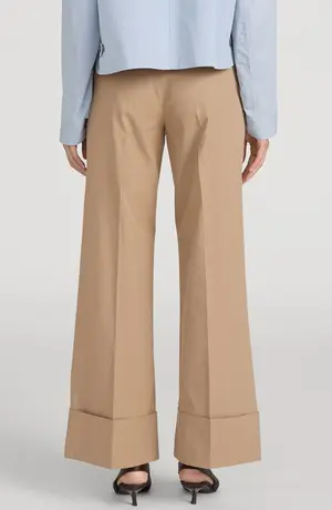 FRAME High-waisted Wide Leg Palazzo Pants - Khaki