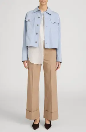 FRAME High-waisted Wide Leg Palazzo Pants - Khaki