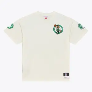 Mitchell & Ness Boston Celtics Hardwood Classics Chainstitch Premium T-shirt - Cream