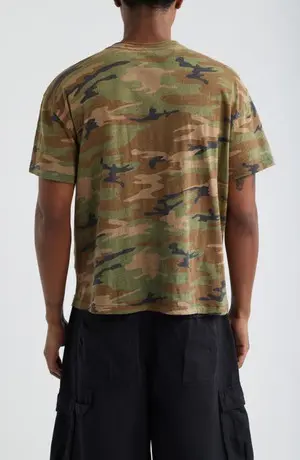 ELWOOD Slub Print Cotton Crewneck T-shirt - Camo