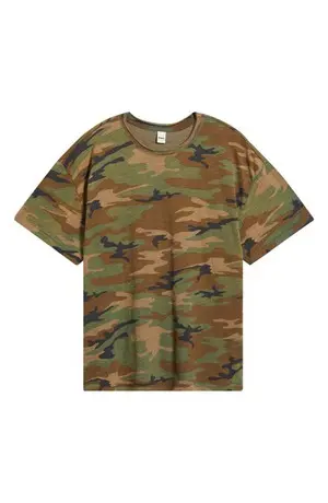 ELWOOD Slub Print Cotton Crewneck T-shirt - Camo