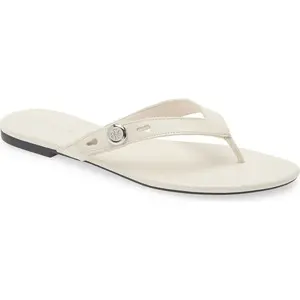 Tory Burch Romy Leather Thong Sandal - Light Cream