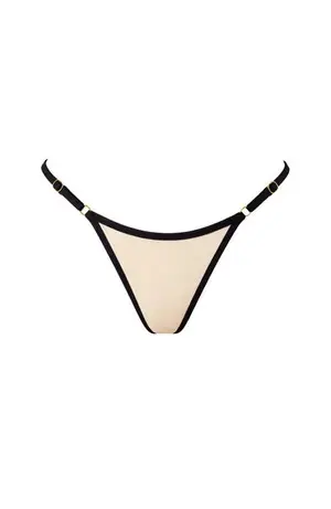 IVY SWIMWEAR Rosella Bikini Bottom With Contrast Trim And Gold Hardware - Black