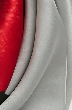 Acne Studios Vasco Rose Midsummer Silk Square Scarf - White Red