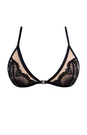 IVY SWIMWEAR Bianca Lace Embellished Bikini Top - Black