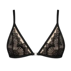 IVY SWIMWEAR Bianca Lace Embellished Bikini Top - Black