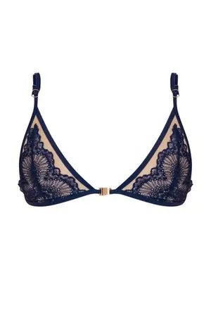 IVY SWIMWEAR Bianca Lace Embellished Bikini Top - Blue