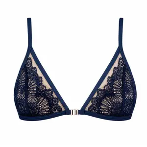 IVY SWIMWEAR Bianca Lace Embellished Bikini Top - Blue