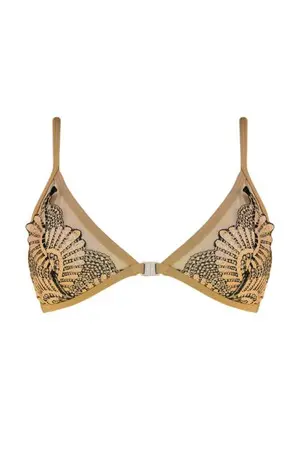 IVY SWIMWEAR Bianca Lace Embellished Bikini Top - Brown