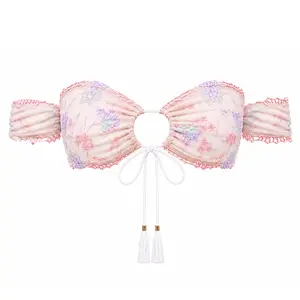 IVY SWIMWEAR Lani Off-the-shoulder Lace Bikini Top - Lavender